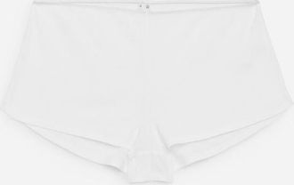 Arket Hotpants Aus Durchsichtiger Baumwolle -Wei&szlig;