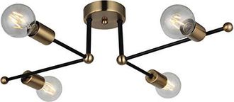 Homemania 1492-73-04 Deckenleuchte Rena Wandleuchte Gold, Schwarz Metall, 49 x 70 x 20 cm, 4 x E27, 40W