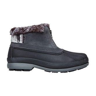 Propét Womens Lumi Ankle Zip Snow Boot, Grey, 7.5 4E US