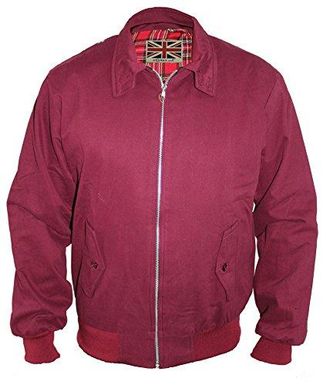 SKYTEX UK Veste Harrington classique / rétro / mode / scooter par Skytexuk - 10 couleurs - Tailles XS - 8XL - Rouge - XXXXXL