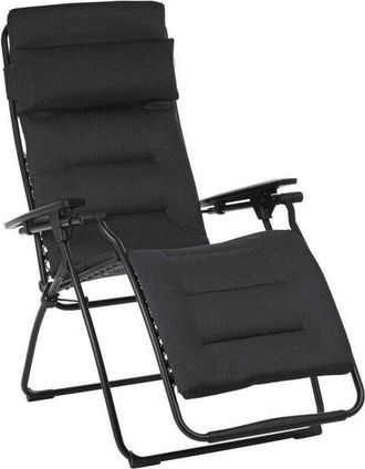 Lafuma Mobilier Gepolsterte Zero-Gravity-Relaxliege-Garten - Futura - AirComfort - Schwarz Acier - Lafuma Mobilier