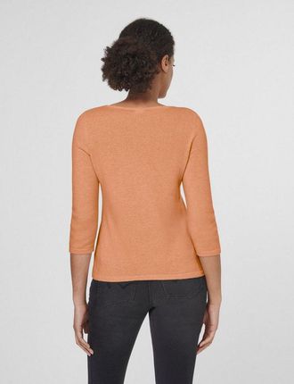 Madeleine Strickpullover Kaschmirpullover mit U-Boot-Ausschnitt Basicshirt mit 3/4-&Auml;rmeln und flachen Abschl&uuml;ssen