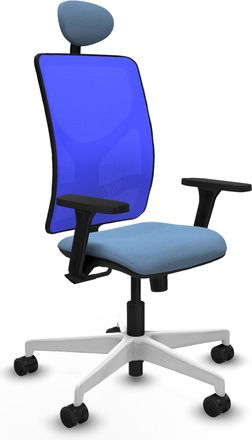 Piqueras y Crespo Ergonomischer Stuhl aus Netzstoff mit 3D-Armlehnen, h&ouml;henverstellbarer Lendenwirbelst&uuml;tze und festem Kopfteil, ausgestattet mit 3 Positionen und Schne