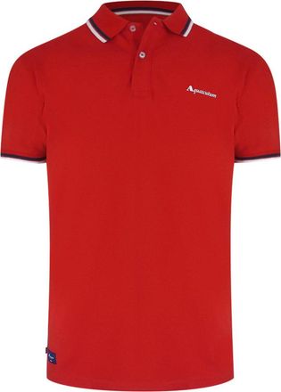 Aquascutum Active Cotton Stripes Polo Dry-fit Red Red Polo Shirt