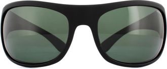 Polaroid Sport Wrap Unisex Schwarz Gr&uuml;n Polarisierte Sonnenbrille