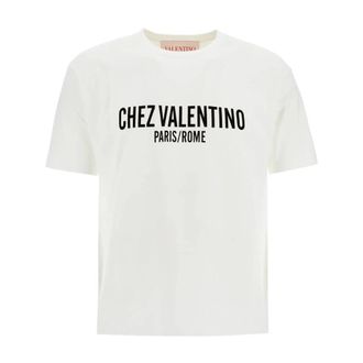 Valentino Garavani Chez Valentino Paris/Rome T-Shirt - - Tops - Herren - Wei&szlig; - L