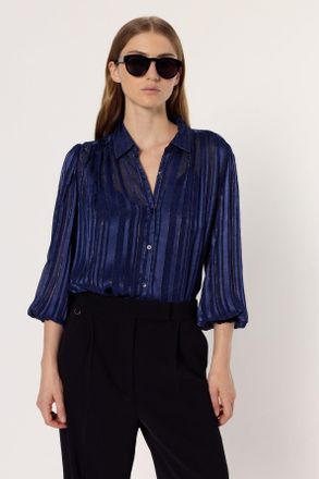 Gerard Darel Chemise fluide satin&eacute;e &agrave; lurex - ANNICK - Encre