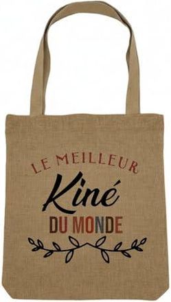 Fabulous Sac Shopping Tote Bag Aspect Lin - Le Meilleur Kin&eacute; du Monde Docteur Sport - Sac de Courses Toile Epaisse 360g Beige Naturel Cabas Port&eacute; Epaule Solide