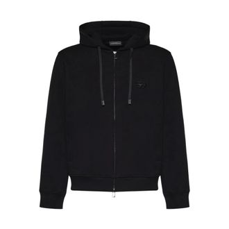 Emporio Armani Logo Baumwoll-Hoodie - - Sweatshirts & Hoodies - Herren - Schwarzk - M