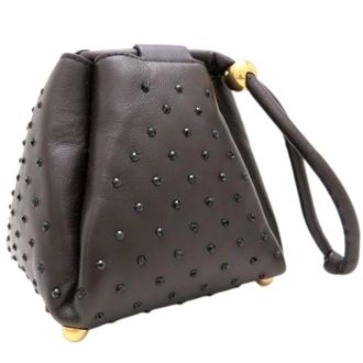 Bottega Veneta Pochette en agneau doccasion - Femme - Pre-owned - Brun - Taille: ONE Size