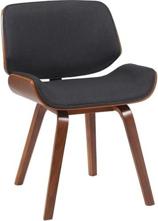 Clp Chaise de Salle &agrave; Manger Beverley Tissu, Chaise de Cuisine en Bois, avec Dossier, Fauteuil rembourr&eacute;, Couleur:Noyer/Noir