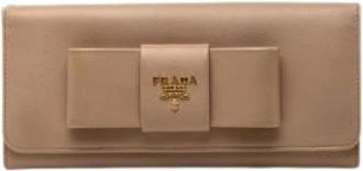 Prada Portefeuille long (bi-pli) Pre-owned - Femme - Pre-owned - Beige - Taille: ONE Size