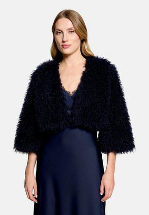 Vera Mont Fellimitatjacke Damen mit Rundhalsausschnitt