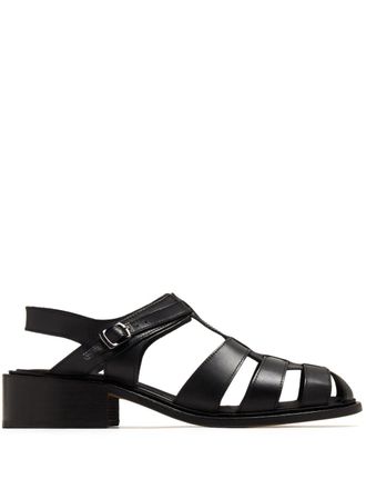 Philéo Pecheur Sandalen aus Faux-Leder - Schwarz