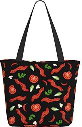 AOOEDM Sac &agrave; provisions pour femme motif Nice-Bacon 33 x 27,9 x 17,8 cm. Le cadeau parfait pour la Saint-Valentin. Cest de la Saint-Valentin pour maman, fill