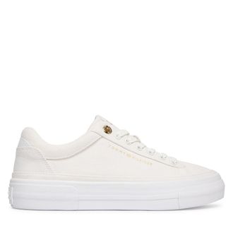 Tommy Hilfiger Sneakers Tommy Hilfiger Th Foxing Platform Canvas FW0FW09480 Wei&szlig;
