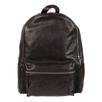 Orciani Homme, Sacs, Brun, Taille: ONE Size Laio Micron Leather Backpack
