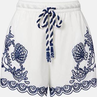 Farm Rio Short brod&eacute; en coton &agrave; fleurs