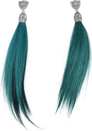 Dsquared2 Ohrringe aus Ziegenleder mit Quasten - Gr&uuml;n