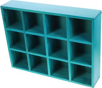 IFUNDOM Wandmontiertes Holzregal 12 F&auml;cher Rustikal Schweberegal Sammlerst&uuml;cke B&uuml;ro Wohnraum