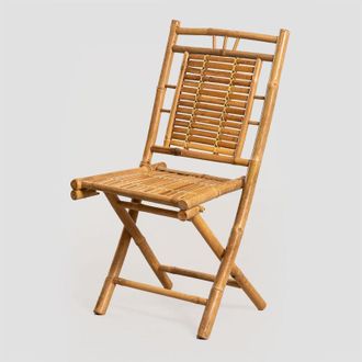 Sklum Chaise de jardin pliante en bambou Yakku SKLUM