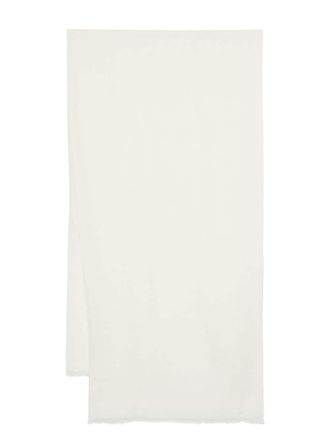 Faliero Sarti écharpe à franges - Blanc