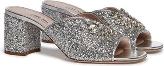Miu Miu Mules à paillettes et cristaux