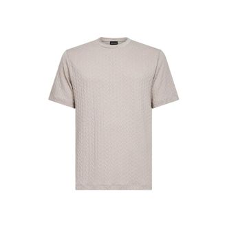 Giorgio Armani Rundhals-T-Shirt - - Tops - Herren - Beige - L