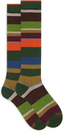 Gallo Gallo, Homme, Sous-v&ecirc;tements, Multicolore, Taille: M Chaussettes Longues en Coton et Cachemire &agrave; Macro Rayures