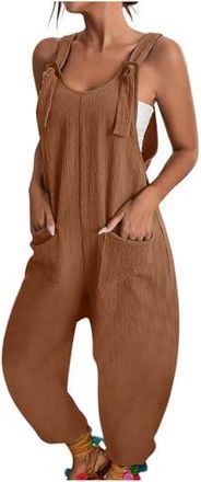 Generic Combinaison une pi&egrave;ce sans manches pour femme, combinaison d&eacute;t&eacute; pour femme, tenue &agrave; jambe droite, combinaison bandeau pour femme, combinaison taille 4