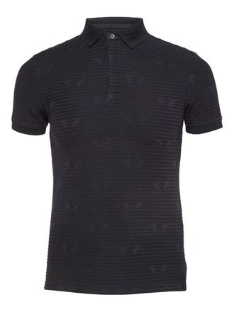 Emporio Armani polo à motif en jacquard - Bleu