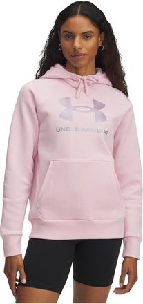Under Armour Damen Rival Fleece Shimmer Hoodie, Prime Pink/Irisierend, XS