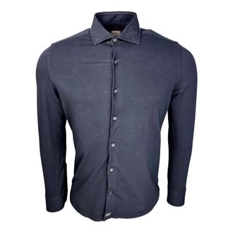 Sonrisa Elegantes Schwarzes Jerseyhemd - - Shirts - Herren - Blau - S