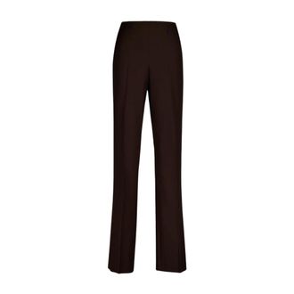 Ferragamo Elegante Wollfaltenhose - - Trousers - Damen - Braun - S