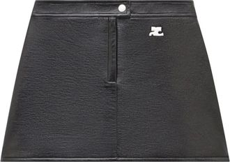 Courr&egrave;ges Reedition Jupe Vinyle - Femme - Jupes - Noir - Taille: 38 FR
