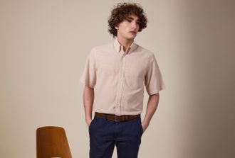 Bexley Colten MC - Chemise homme chambray beige