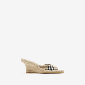 Burberry Espadrille-Mules Mews in Check, Size: 36