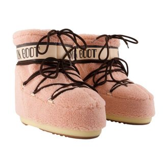 Moon Boot Womens Icon Low Ankle Boots - Moon Synthetic Pink Shoes Ankle-Boots