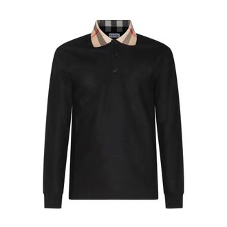 Burberry Homme, Tops, Noir, Taille: L Polo en Coton Noir