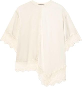 AllSaints Lenny - T-shirt en dentelle - Blanc champagne