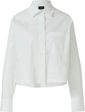 s.Oliver Langarmbluse Bluse Verk&uuml;rzte Hemdbluse aus Popeline