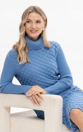 Passioni Rollkragenpullover aus strukturiertem Strick