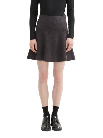 Tom Tailor Damen 1043319 Skater Mini-Rock, 10522-Shale Grey Melange, L