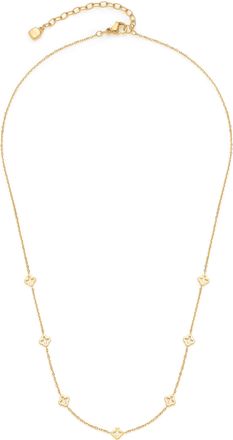 Leonardo Halskette Ciao Janna - feine Spiegelanker-Kette aus goldfarbenem Edelstahl - stilisierten Kleeblatt-Ornamenten - 42-47 cm Länge - Schmuck Geschenk für