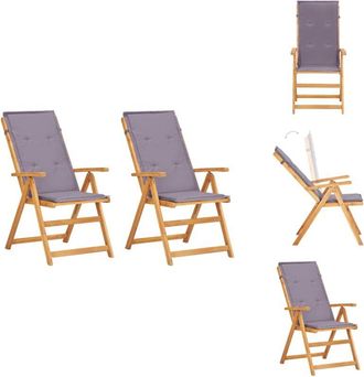 vidaXL Vidaxl - Chaises inclinables de jardin lot de 2 Bois solide dacacia - Chaise De Jardin - Fauteuil De Jardin - Mobilier De Jardin - Acacia - Chaise
