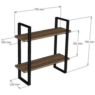 Hanah Home &eacute;tag&egrave;re murale, &eacute;tag&egrave;re de rangement Shelf Sapphire Ch&ecirc;ne Noir