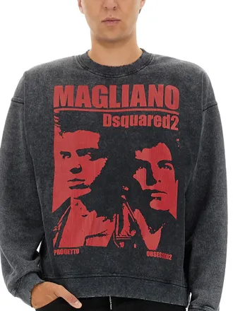 Dsquared2 Logo Print Cotton Sweatshirt - Gray