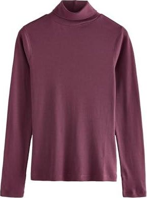 Next Femme Haut côtelé à Manches Longues et col roulé Burgundy M