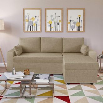 Weber Industries Odeon Ecksofa, ausklappbar, Truhe und wendbar, Beige