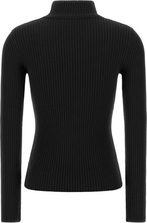 Courr&egrave;ges Ribbed High-Neck Sweater - Black